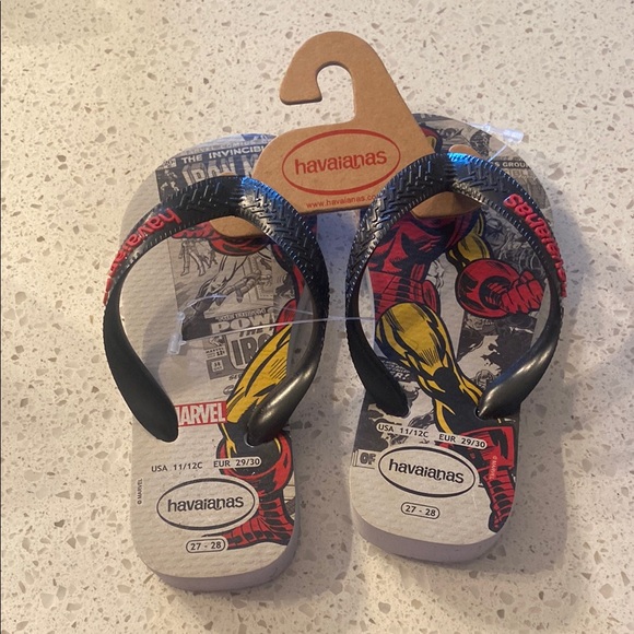Havaianas | Shoes | Havaianas Kids Marvel Flip Flops Black And Red ...